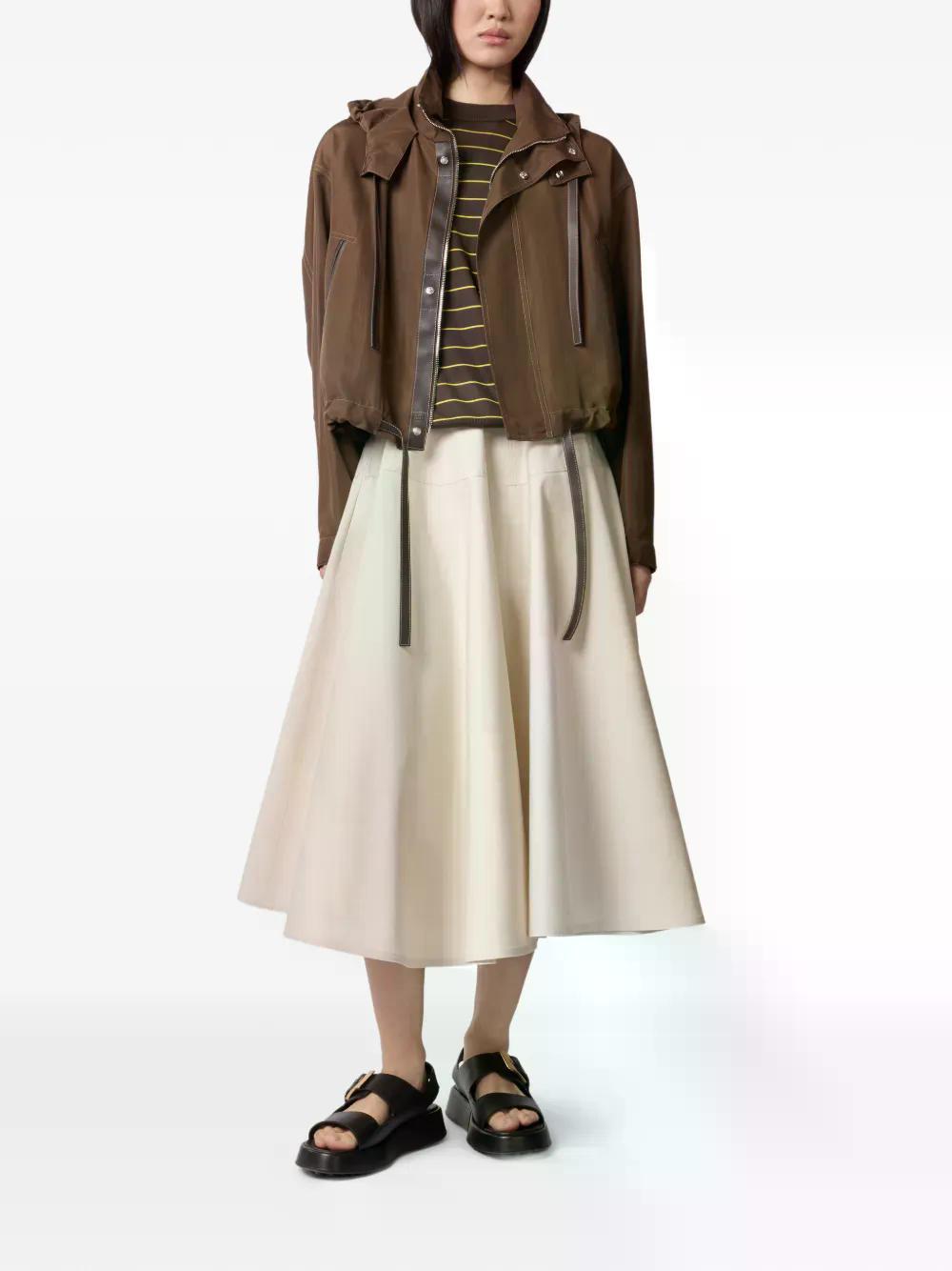 TOD'S A-Line Panelled Midi Skirt