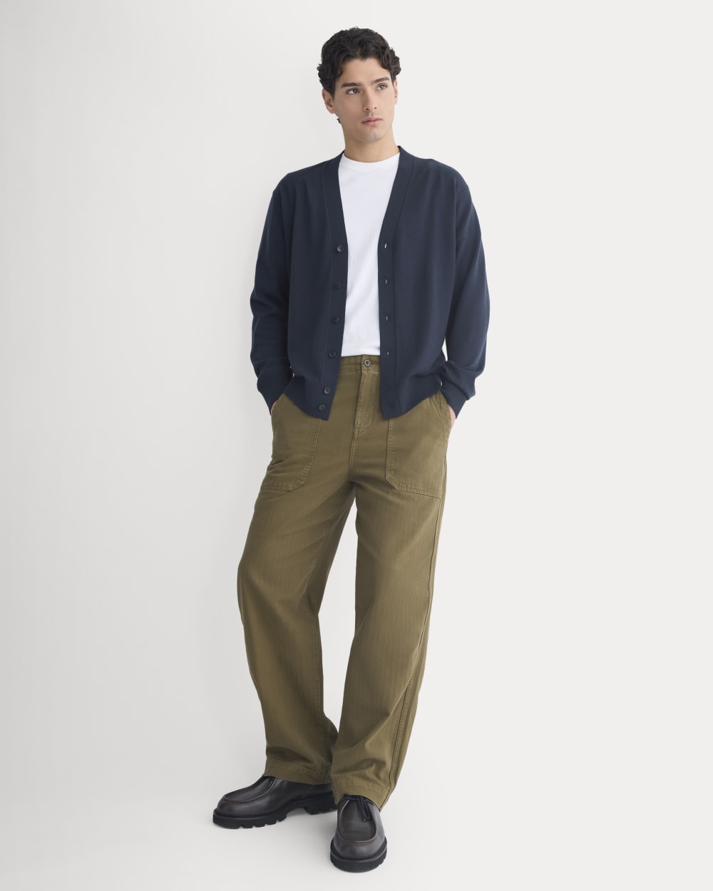 EVERLANE Relaxed Herringbone Fatigue Trousers