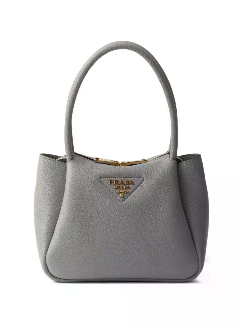 PRADA パーティーバッグ グレー Prada Leather Tote Bag - Grey | Editorialist