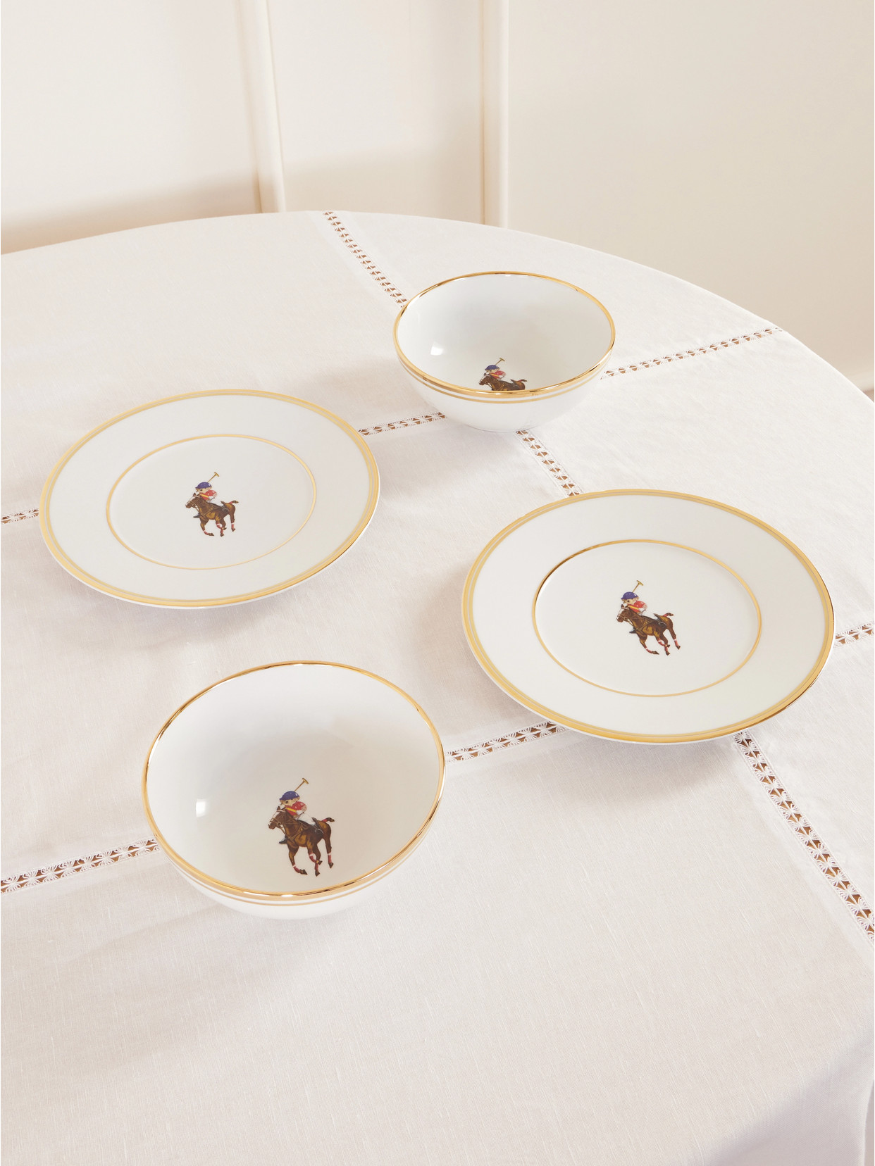 Ralph Lauren Lunar Set Of Four Gold-plated Bowls And Dessert