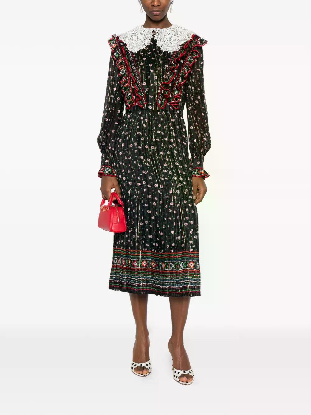 VALENTINO Floral-Print Midi Dress