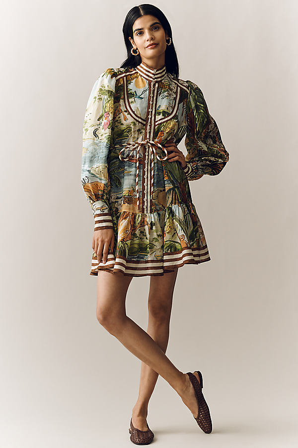 ALEMAIS ALÉMAIS Toucan Tango Long-Sleeve Mini Dress