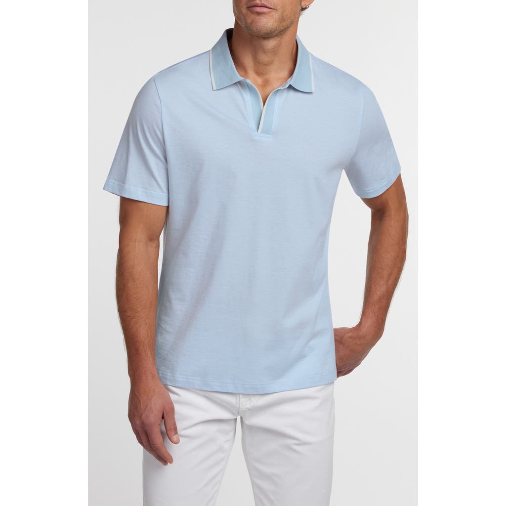 DAVID DONAHUE hemingway cotton & silk polo
