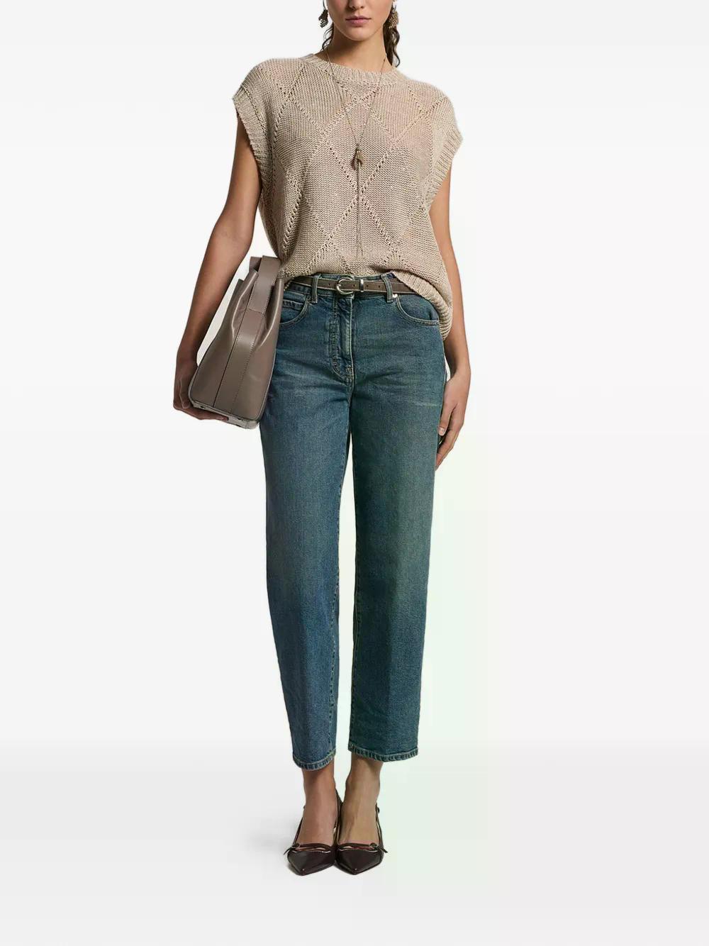 PESERICO Paneled Tapered Jeans