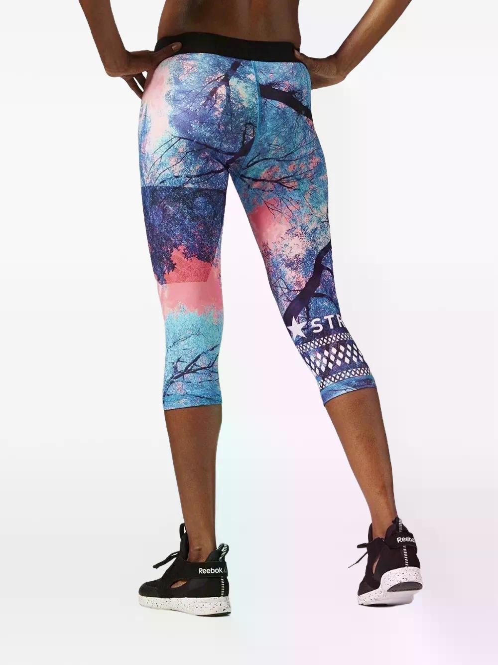 REEBOK one series crossfit tree-print cropped leggings