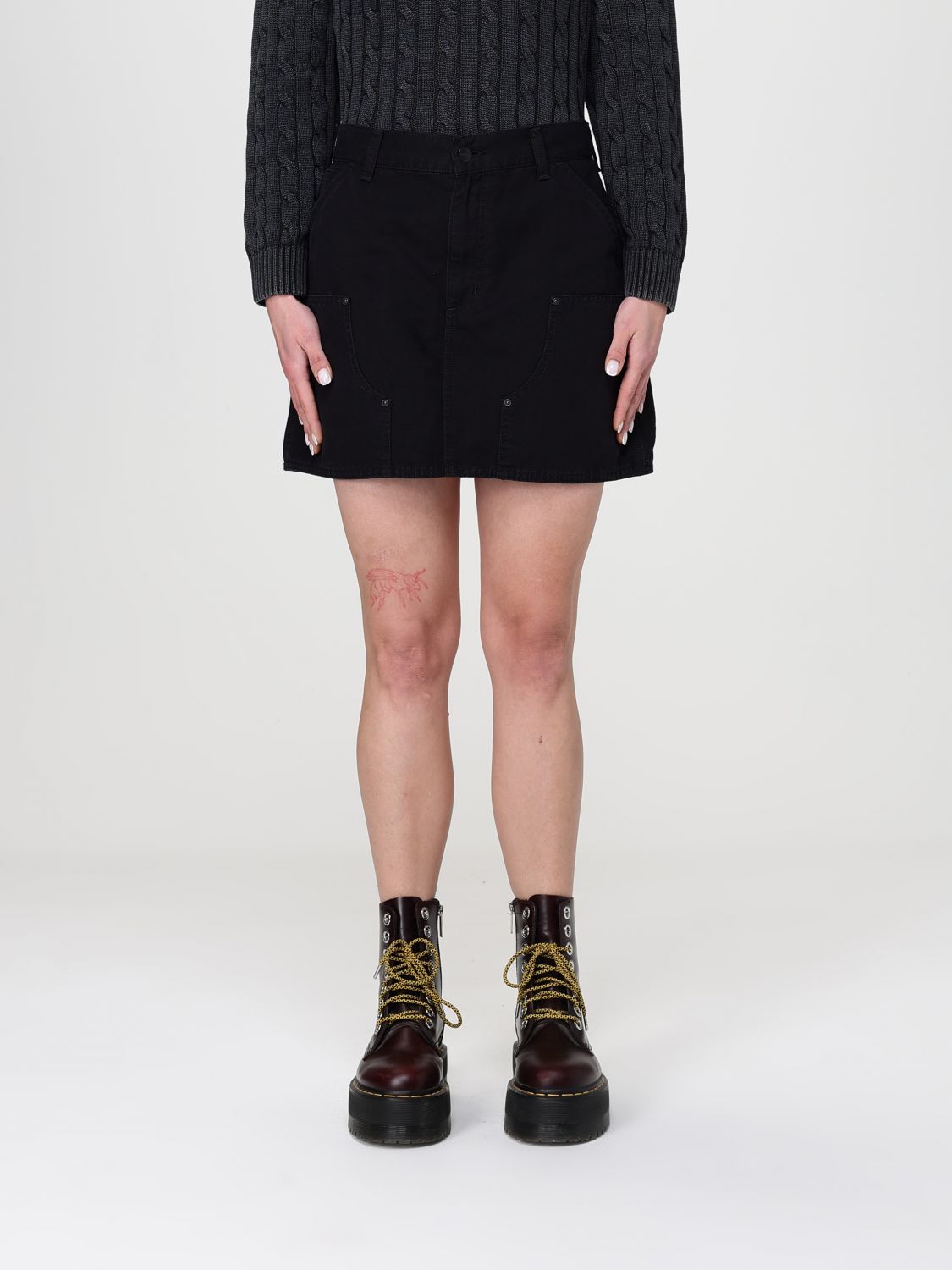 CARHARTT WORK IN PROGRESS Carhartt WIP Black Cotton Denim Mini Skirt