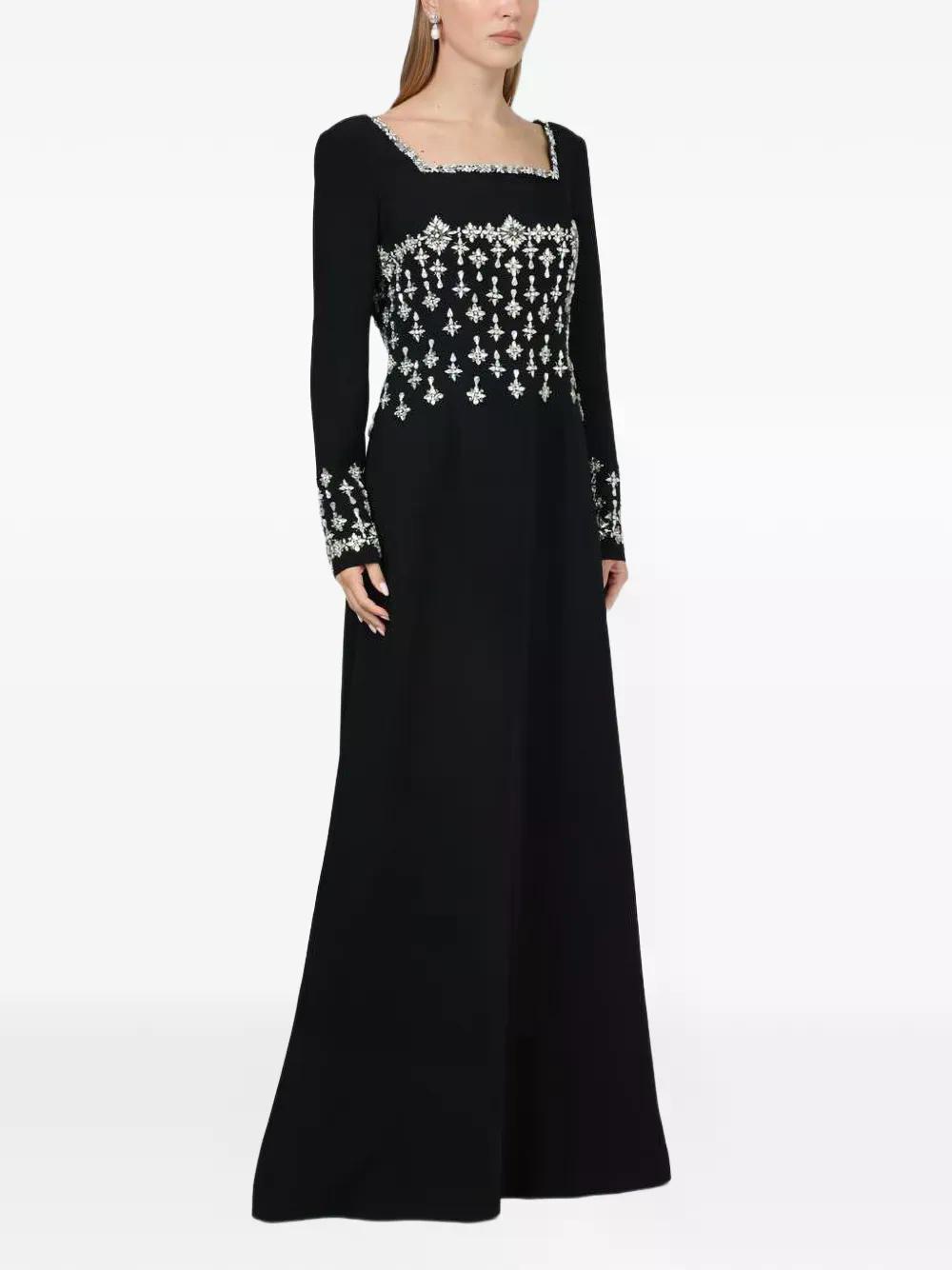 DINA MELWANI Crystal-Embellished Maxi Dress