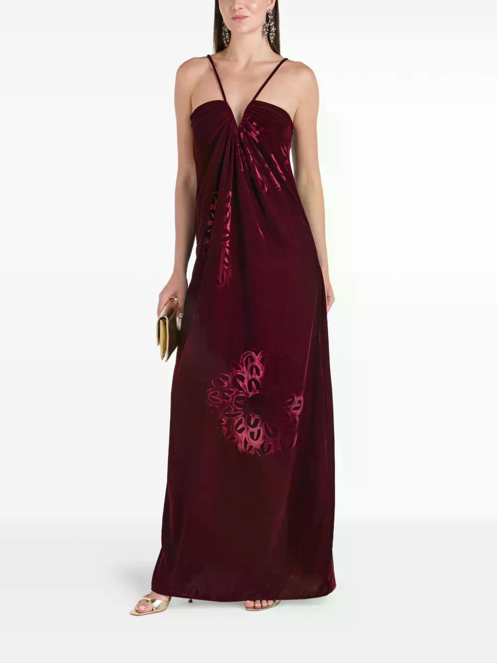 THEMIS Z Anthos Floral Velvet Maxi Dress