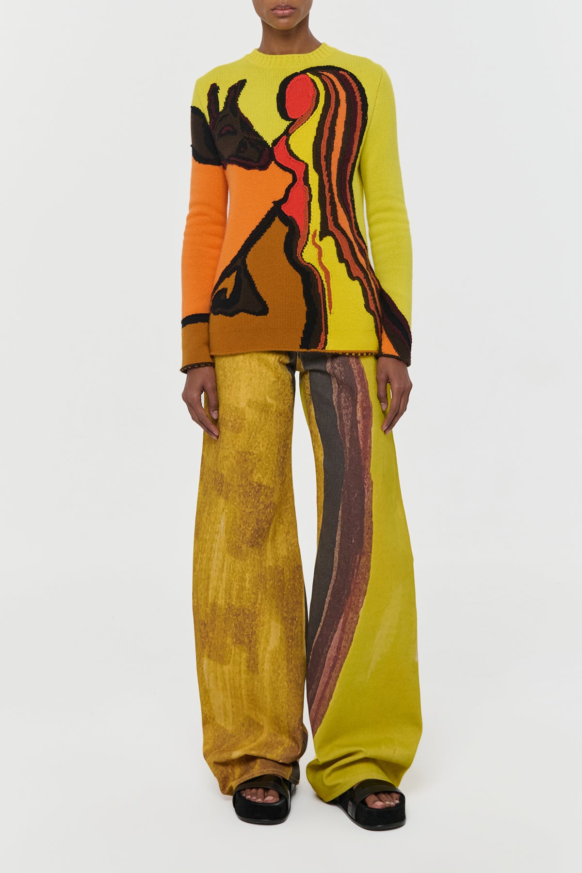GABRIELA HEARST Gabriela Hearst Amoret Barrel-Leg Jeans in Earth Multi Recycled Cotton Denim