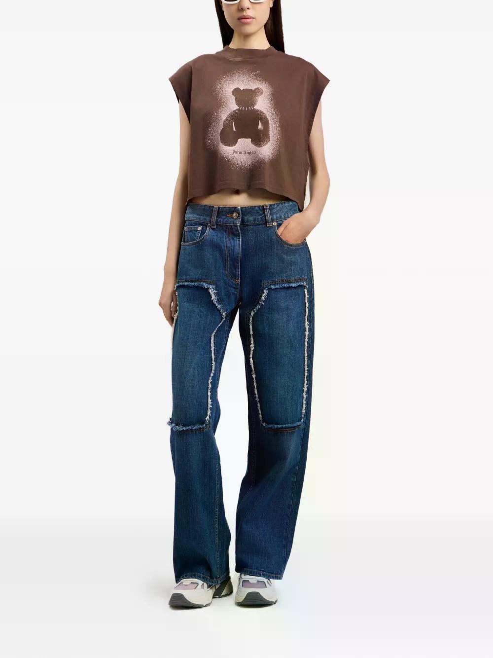 PALM ANGELS Bear-Print Boxy Tank Top