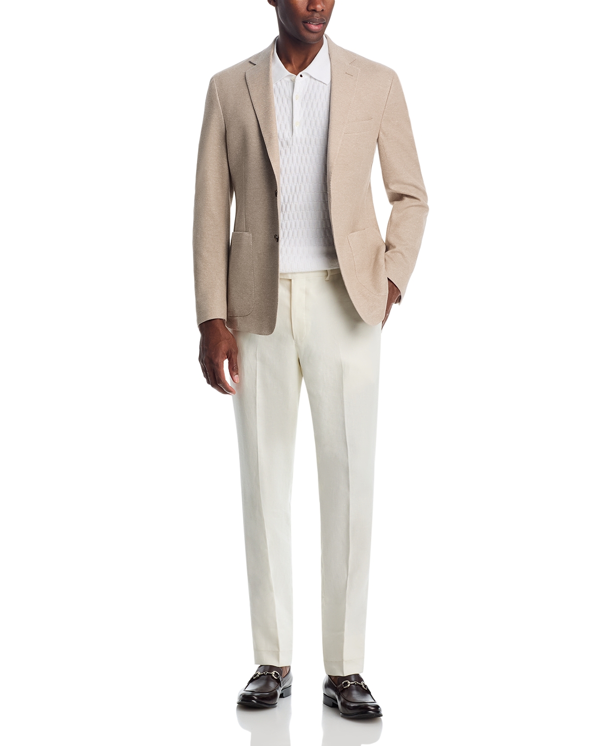 BLOOMINGDALE'S Cotton Melange Jersey Unstructured Sport Coat
