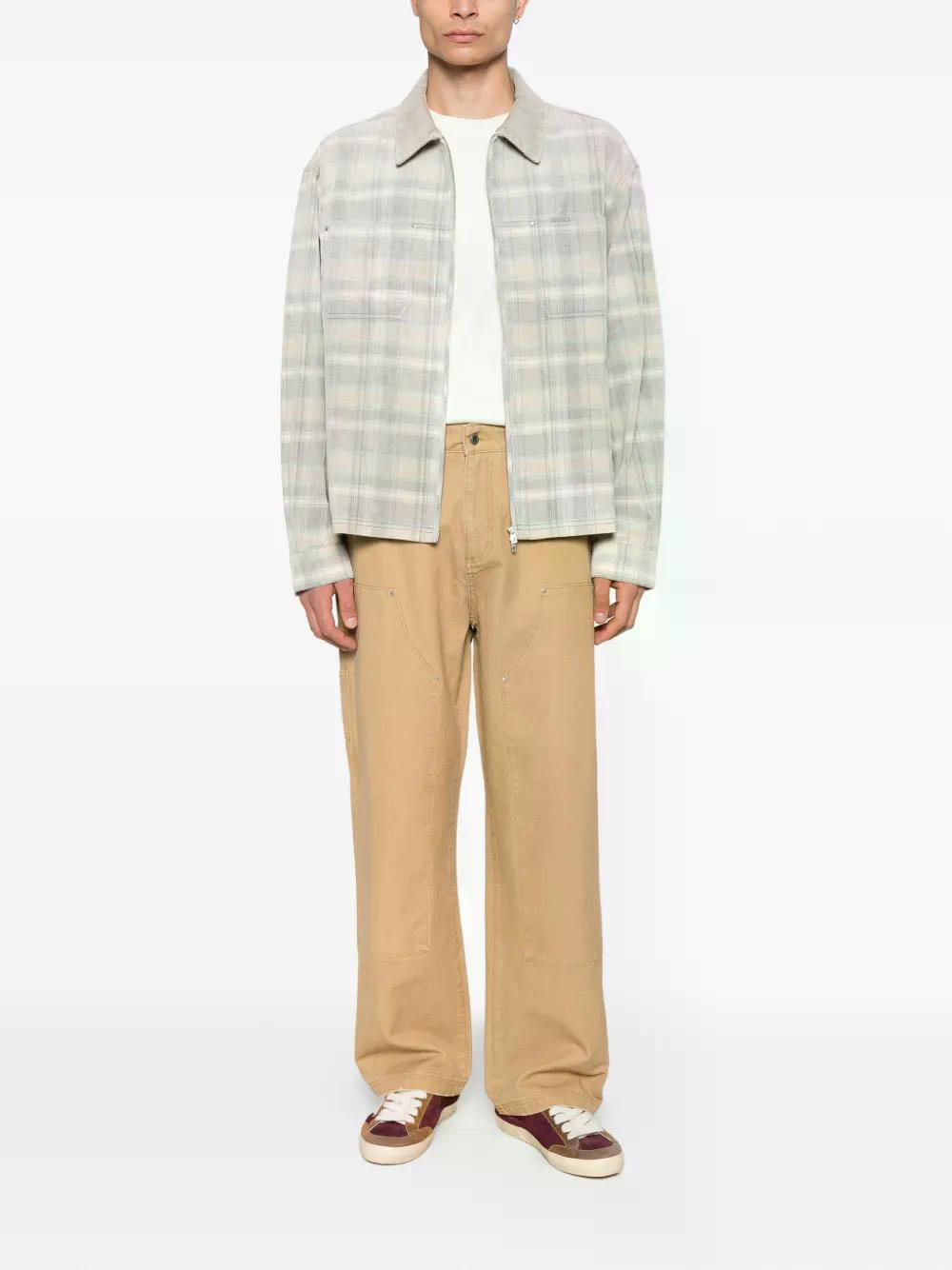 REPRESENT plaid corduroy-collar overshirt