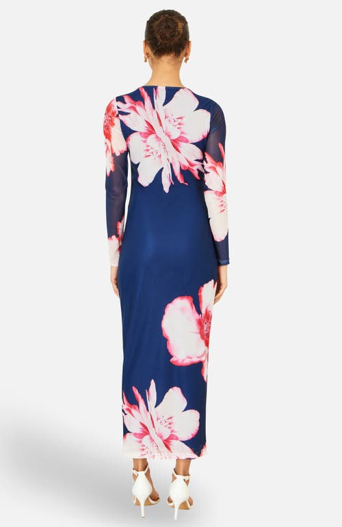 banana republic mesh long-sleeve maxi dress black floral botanical Banana Republic Women's Mesh Asymmetric Ruched Maxi Dress Black Size XXS