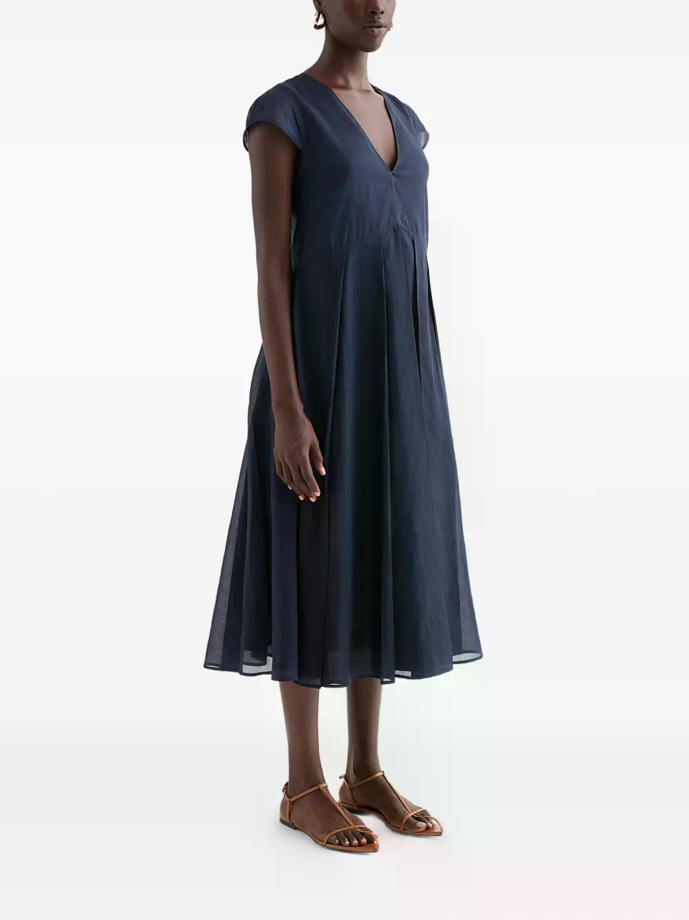 JIL SANDER Jil Sander Cotton Organdy Pleated Dress