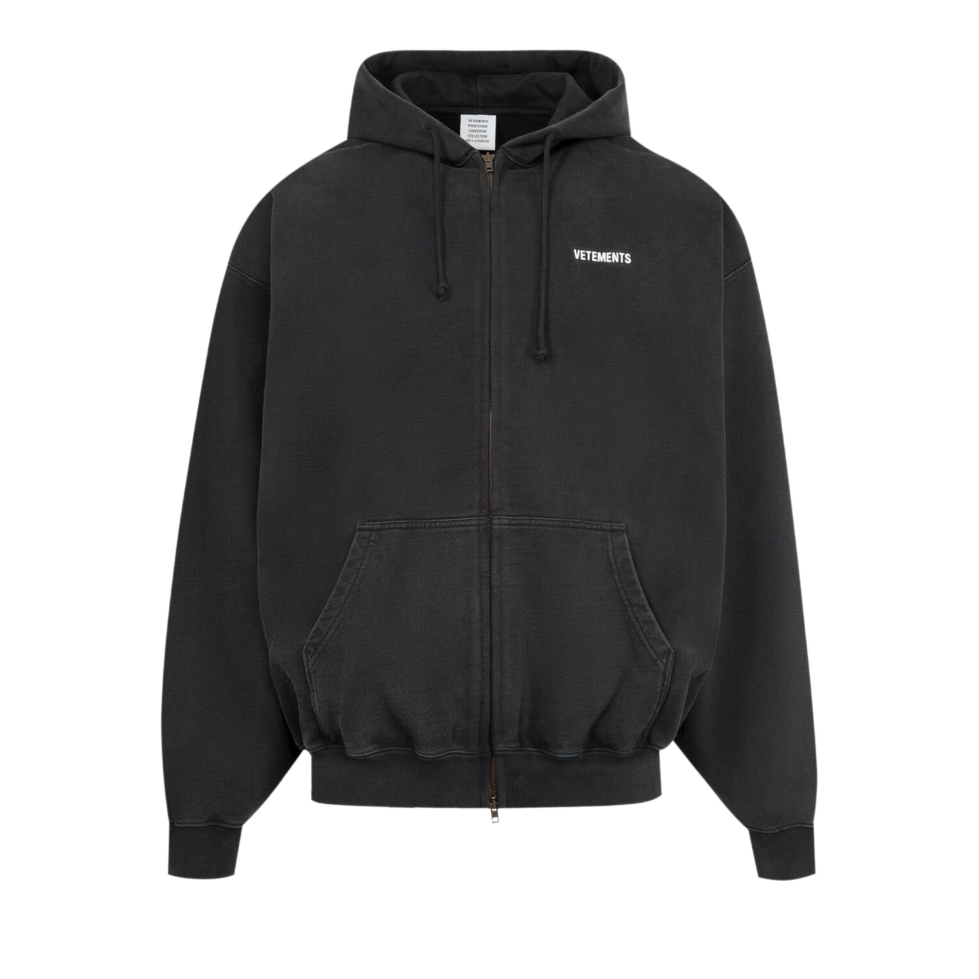 VETEMENTS GENETICALLY MODIFIND Mサイズ　ブラック Vetements Genetically Modified Zip-Up Cotton Hoodie In Black - 25