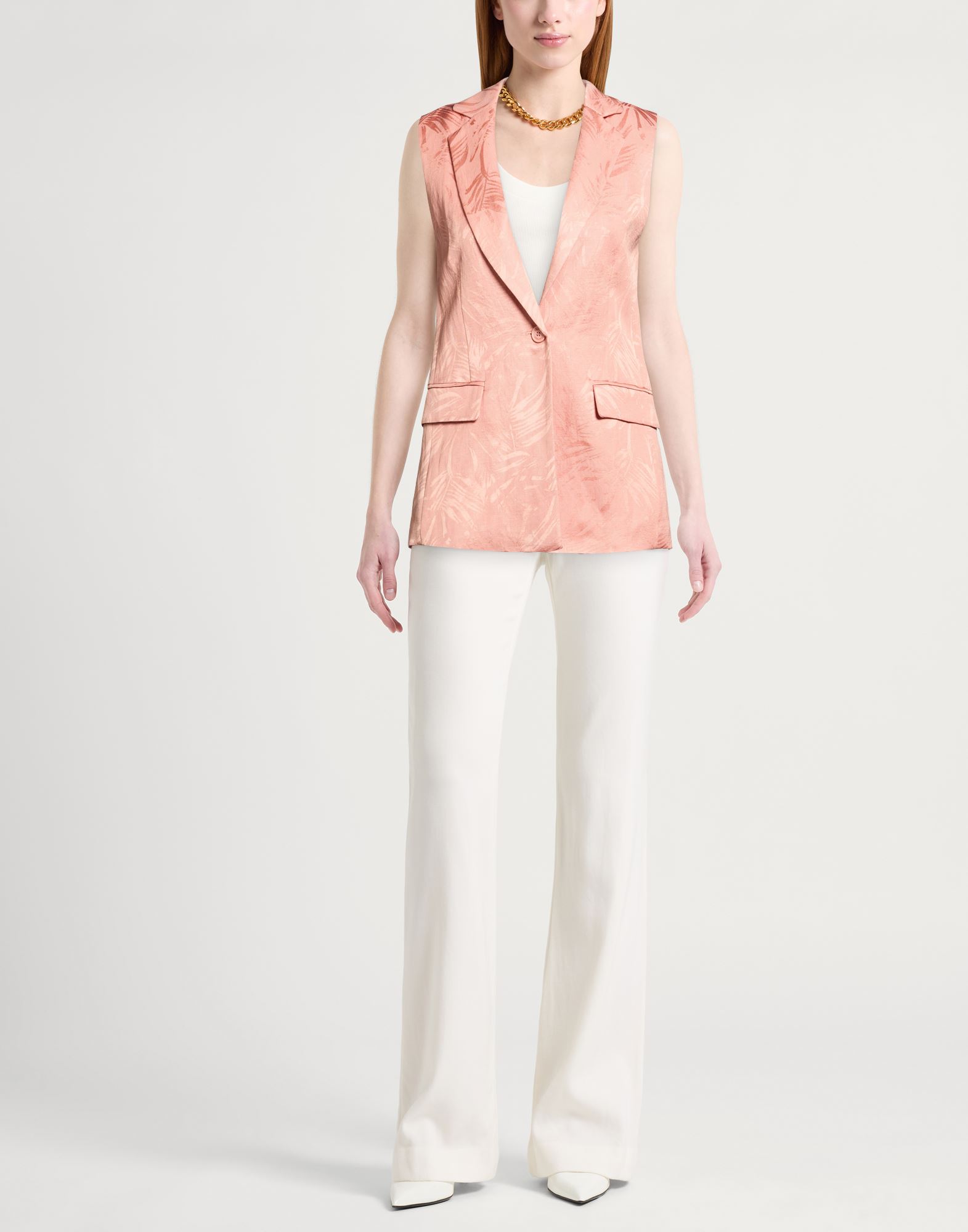 TWINSET Tailored Viscose-Linen Vest