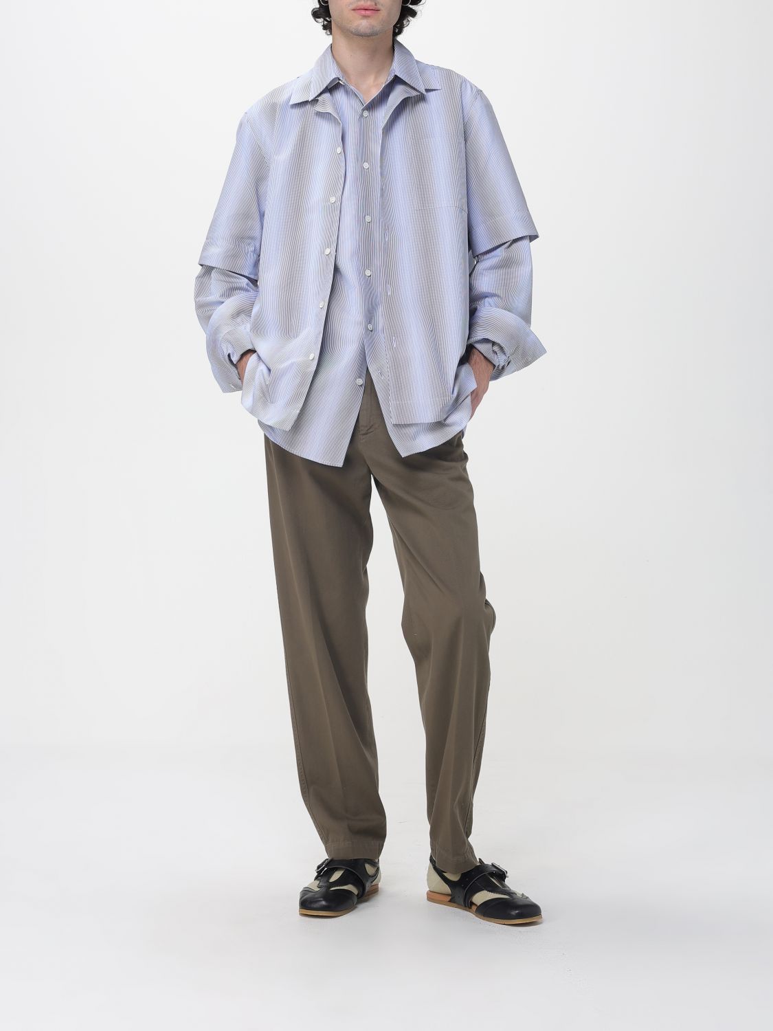 DRIES VAN NOTEN striped cotton casual shirt