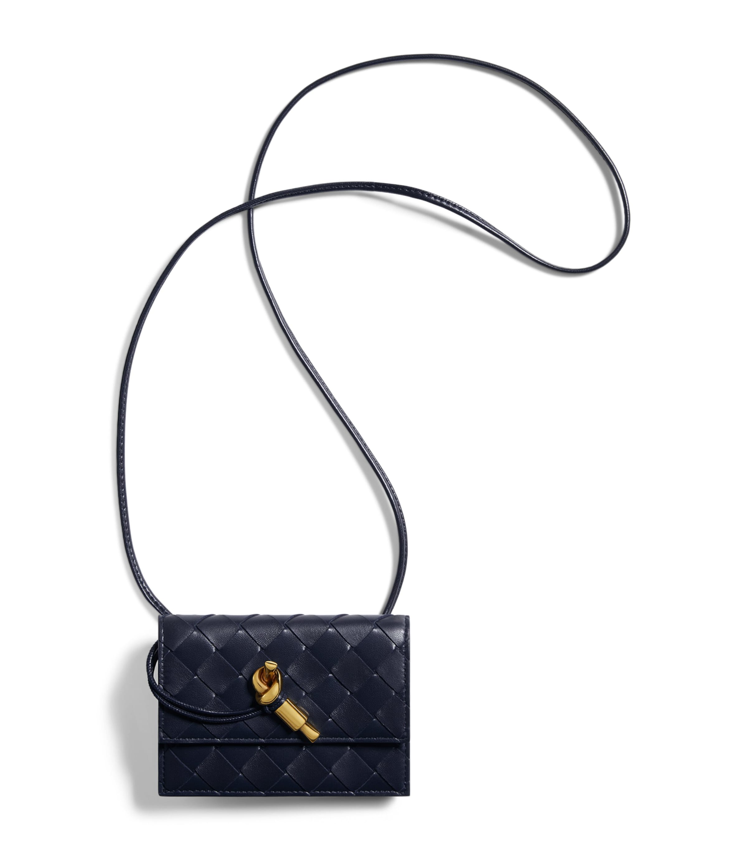 BOTTEGA VENETA leather intrecciato andiamo badge holder