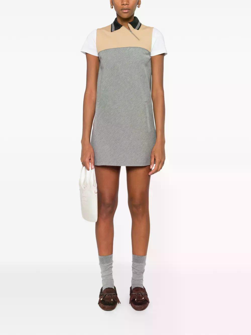 MIU MIU Half-Zip Polo-Collar Mini Dress