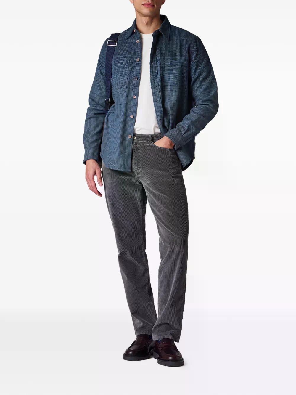 PAUL SMITH gradient buttoned checked shirt