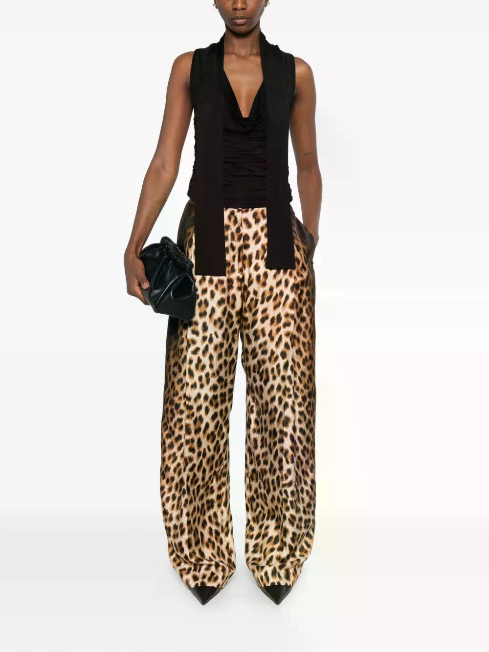 SPORTMAX Sportmax Leopard-Print Silk Trousers