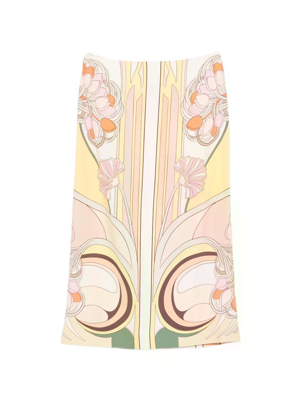 LA DOUBLEJ Floral-Print Midi Skirt