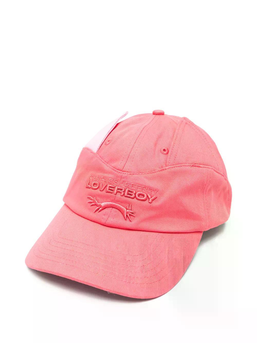 Charles Jeffrey Ears-Detail Colourblock Baseball Cap - Pink