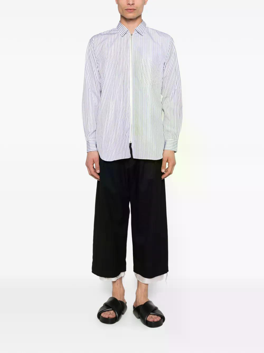 COMME DES GARÇONS striped zip shirt