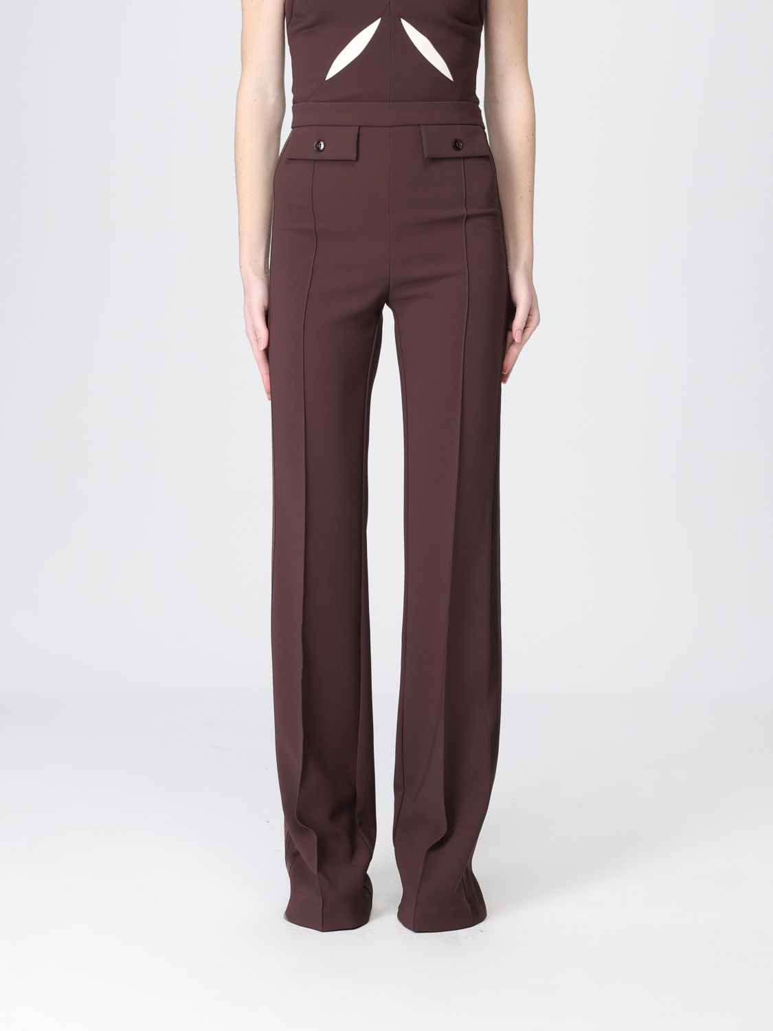 ELISABETTA FRANCHI Elisabetta Franchi Solid Colour Crêpe Trousers