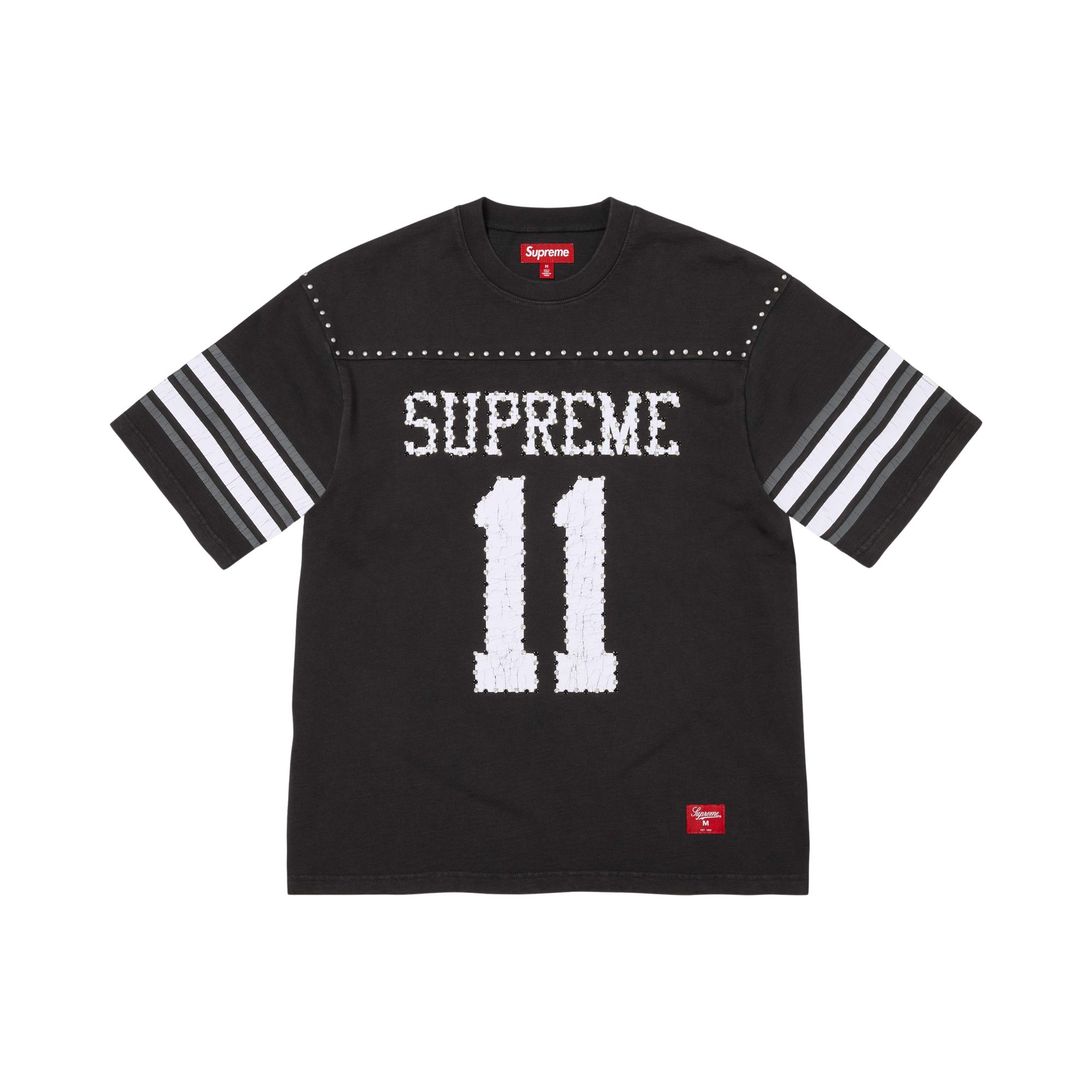 Supreme Sequin Football Jersey - Black | Editorialist