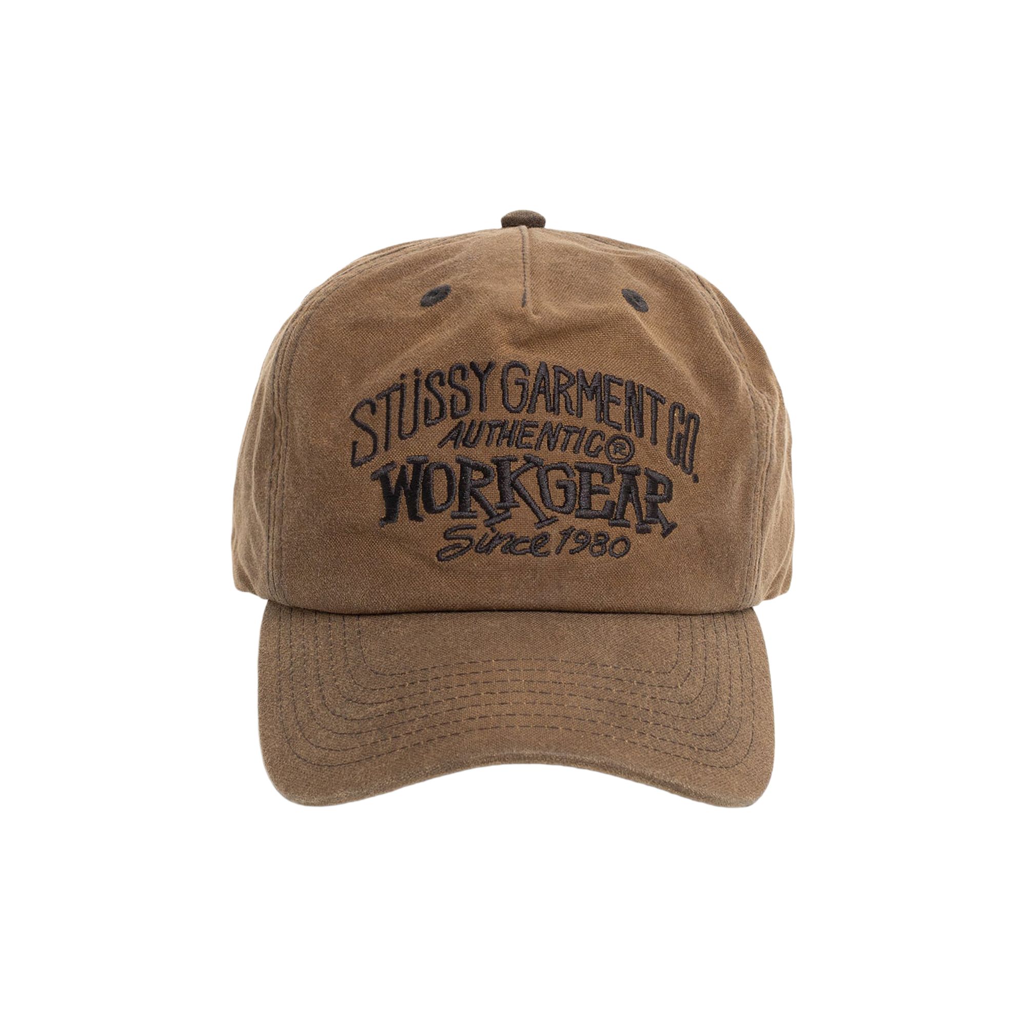 StüSsy Mid-Depth Workgear Waxed Snapback - Brown | Editorialist