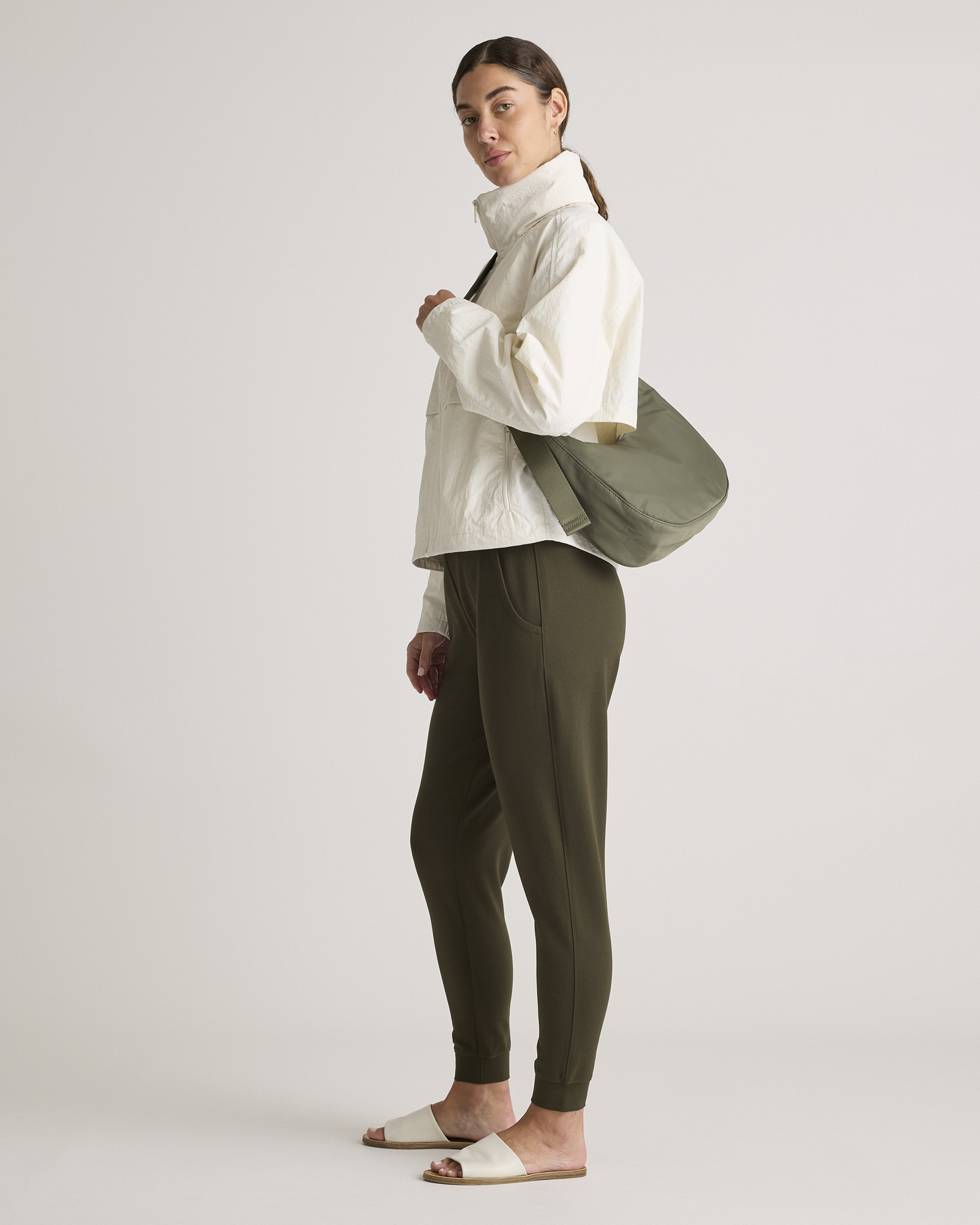 QUINCE Revive Nylon Crescent Shoulder Bag