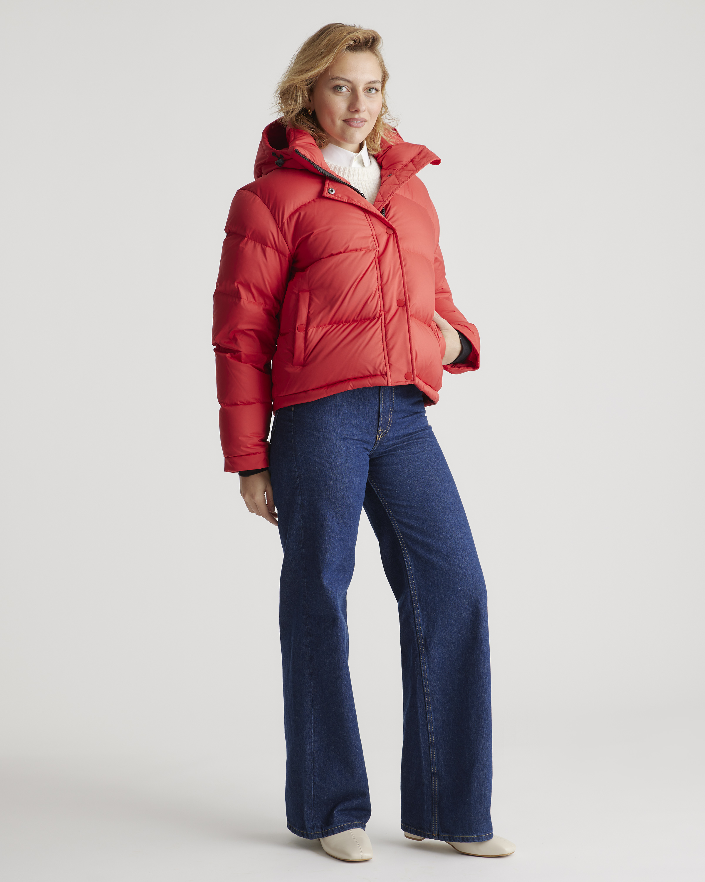 QUINCE Cropped Puffer Jacket