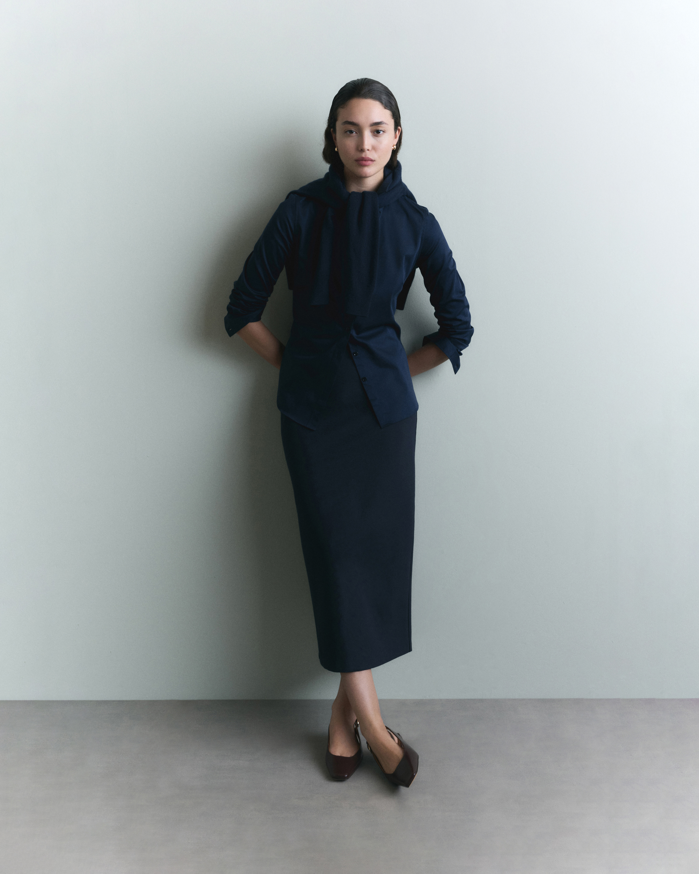 QUINCE Ultra-Stretch Ponte Maxi Pencil Skirt