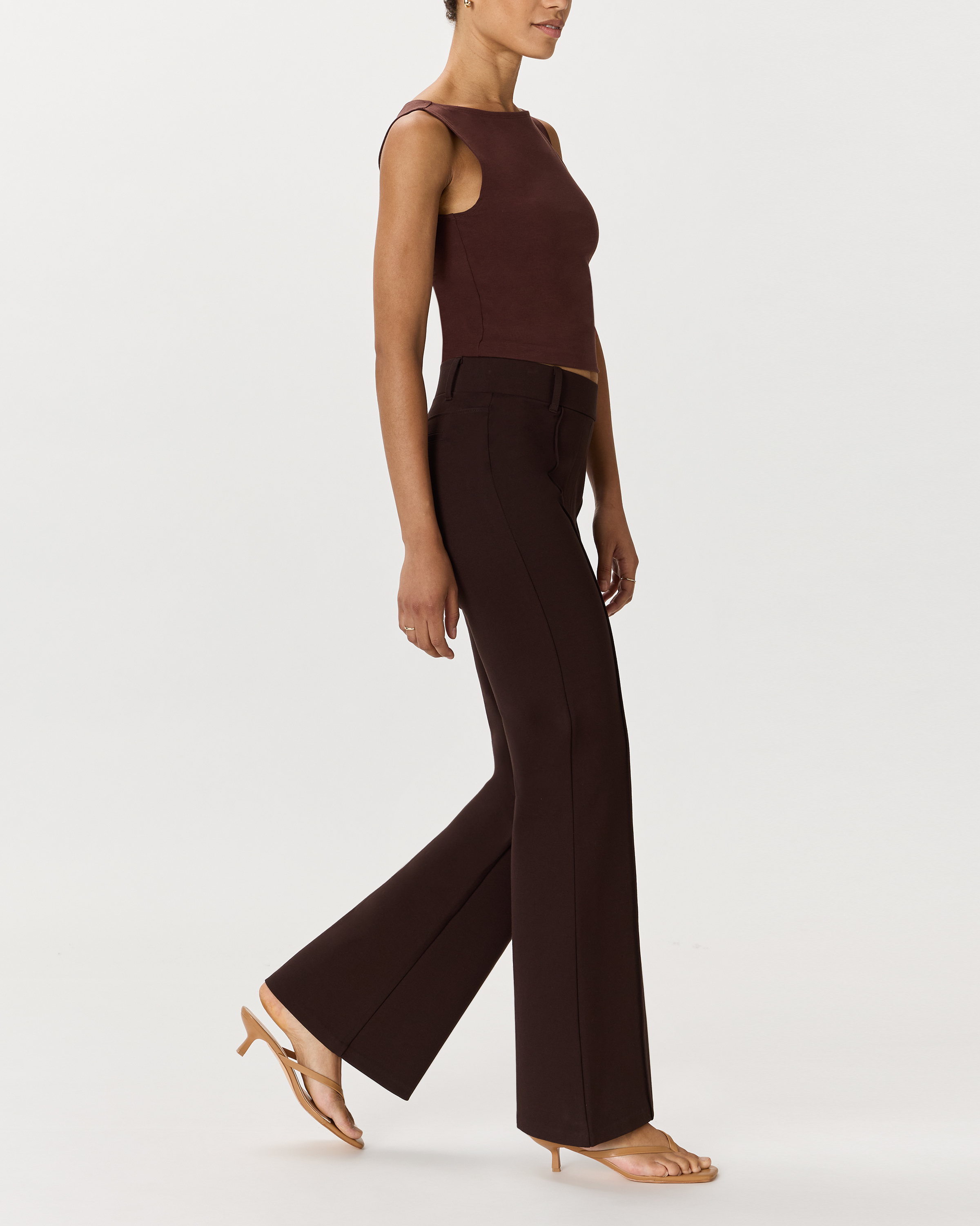 QUINCE Ultra-Stretch Ponte Flare Leg Trousers