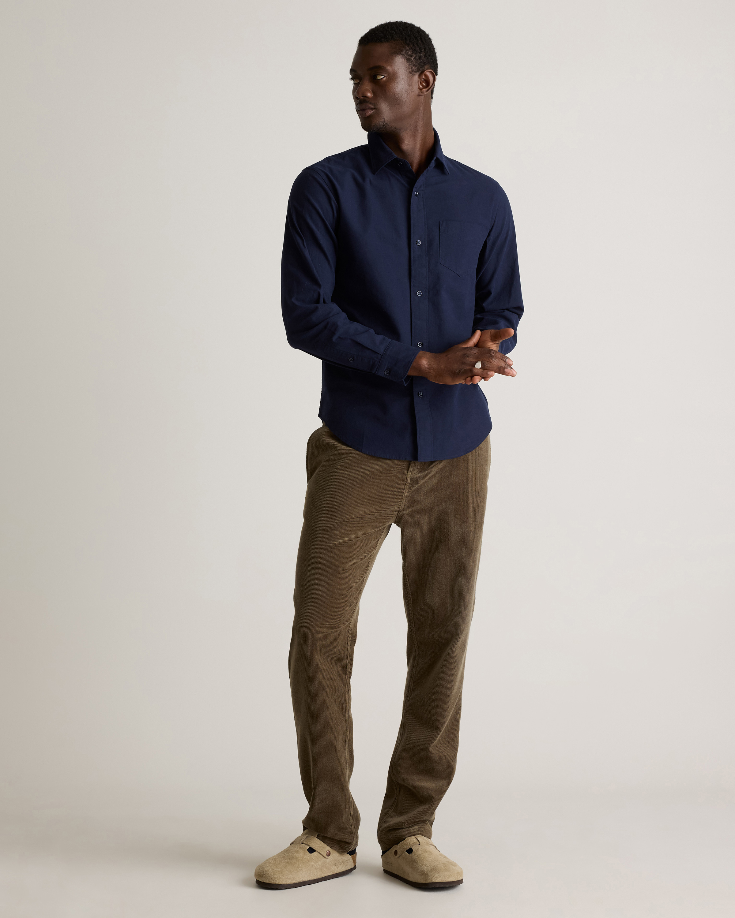 QUINCE men's stretch textured twill shirt