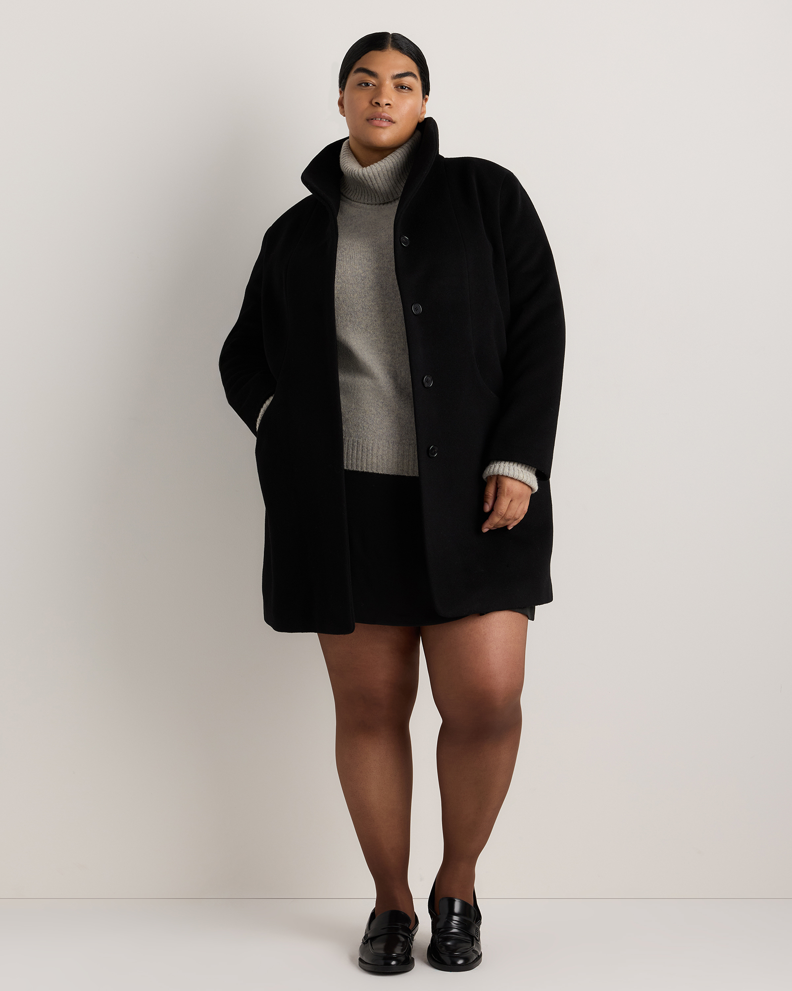 QUINCE Wool Cashmere Cocoon Coat