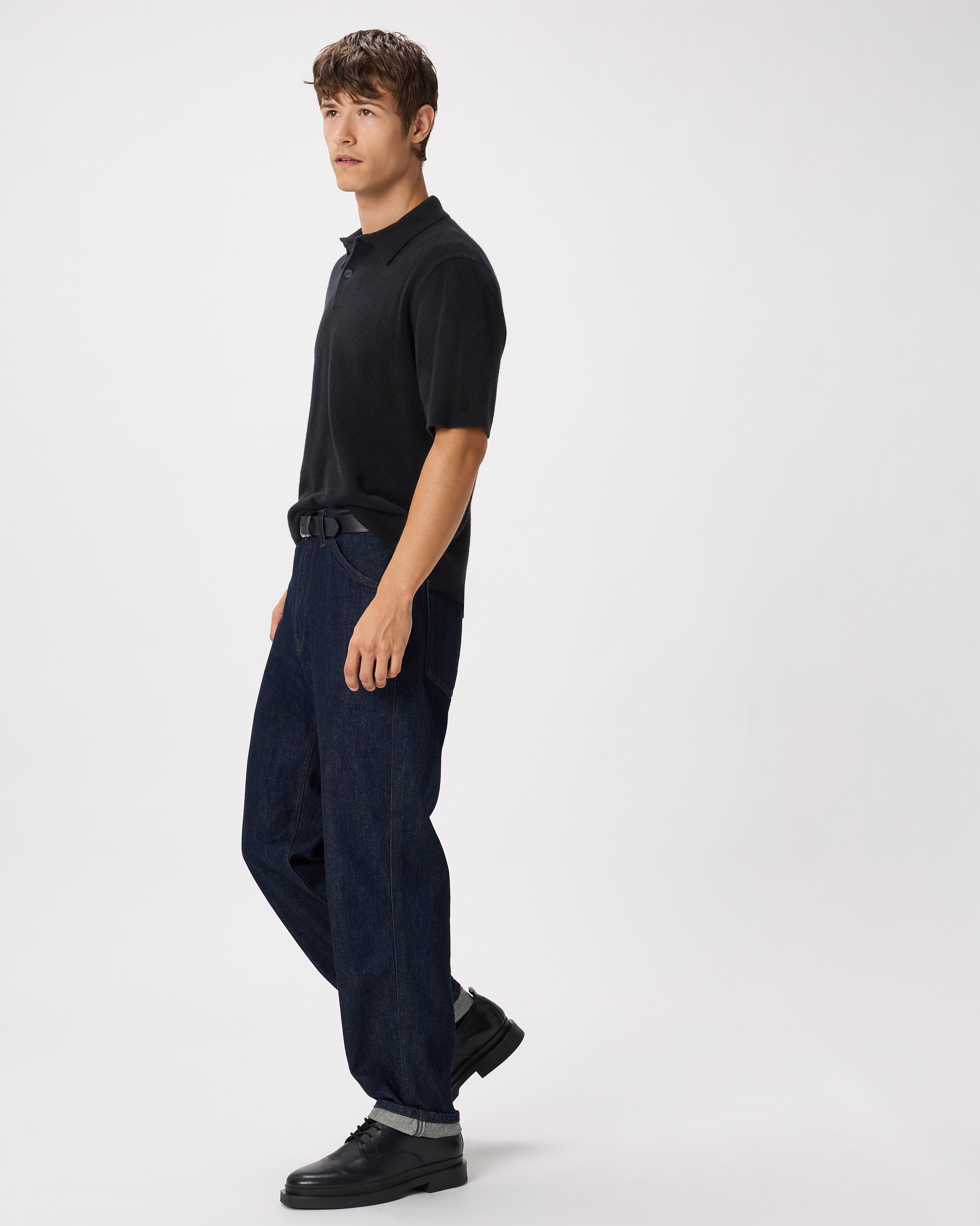 QUINCE Cashmere Short Sleeve Polo Sweater
