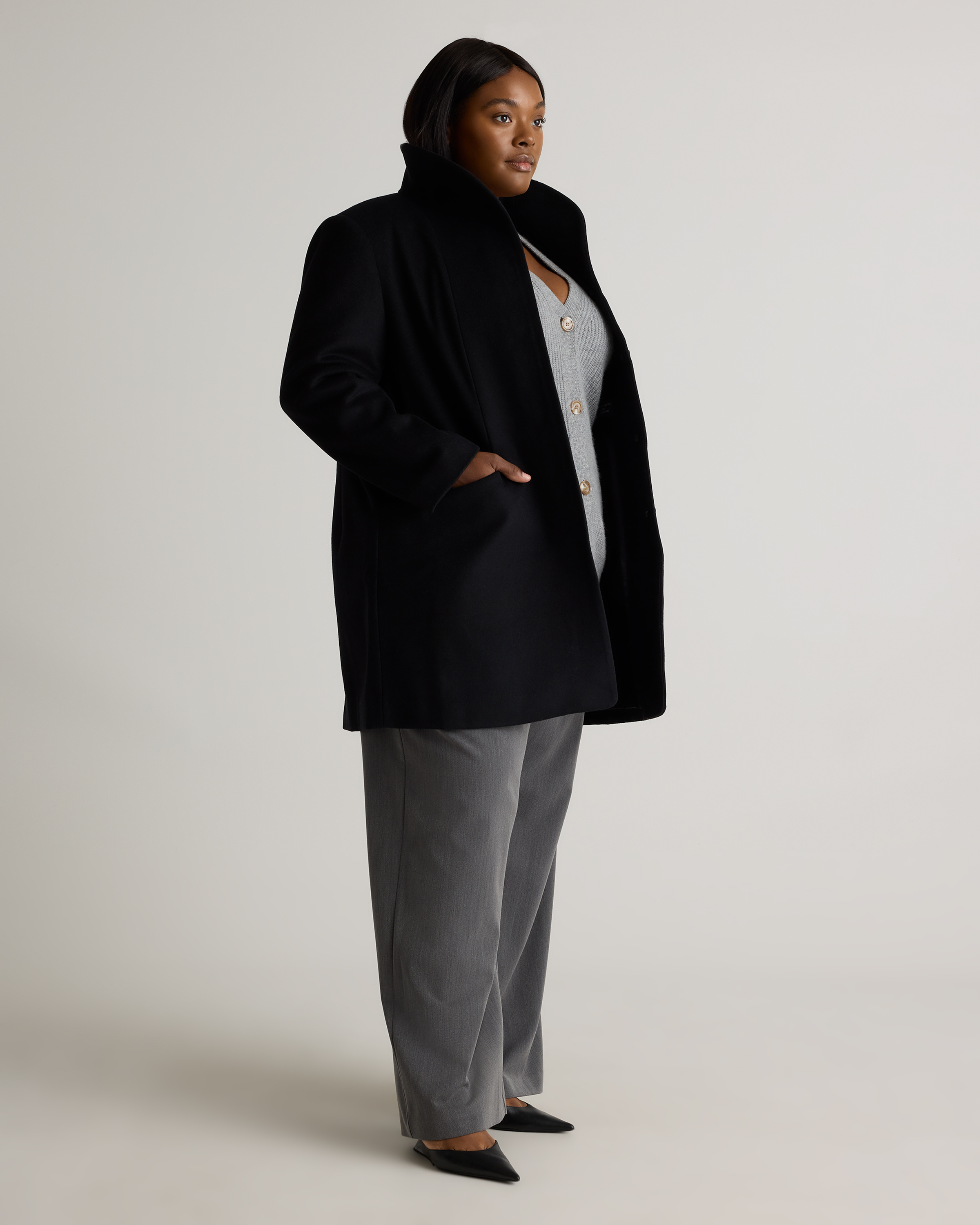 QUINCE Italian Wool Cocoon Coat