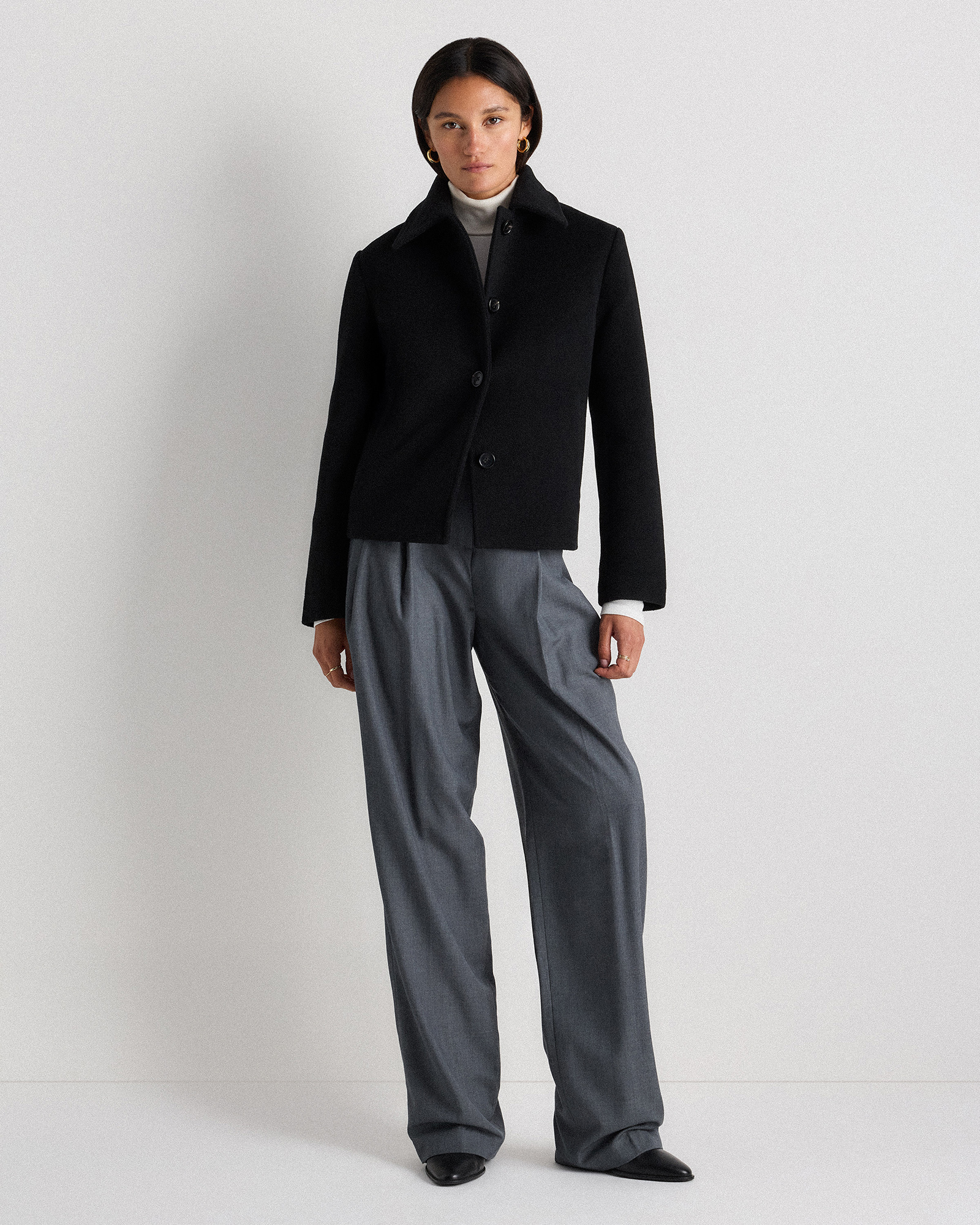 QUINCE Wool Cashmere Short Coat
