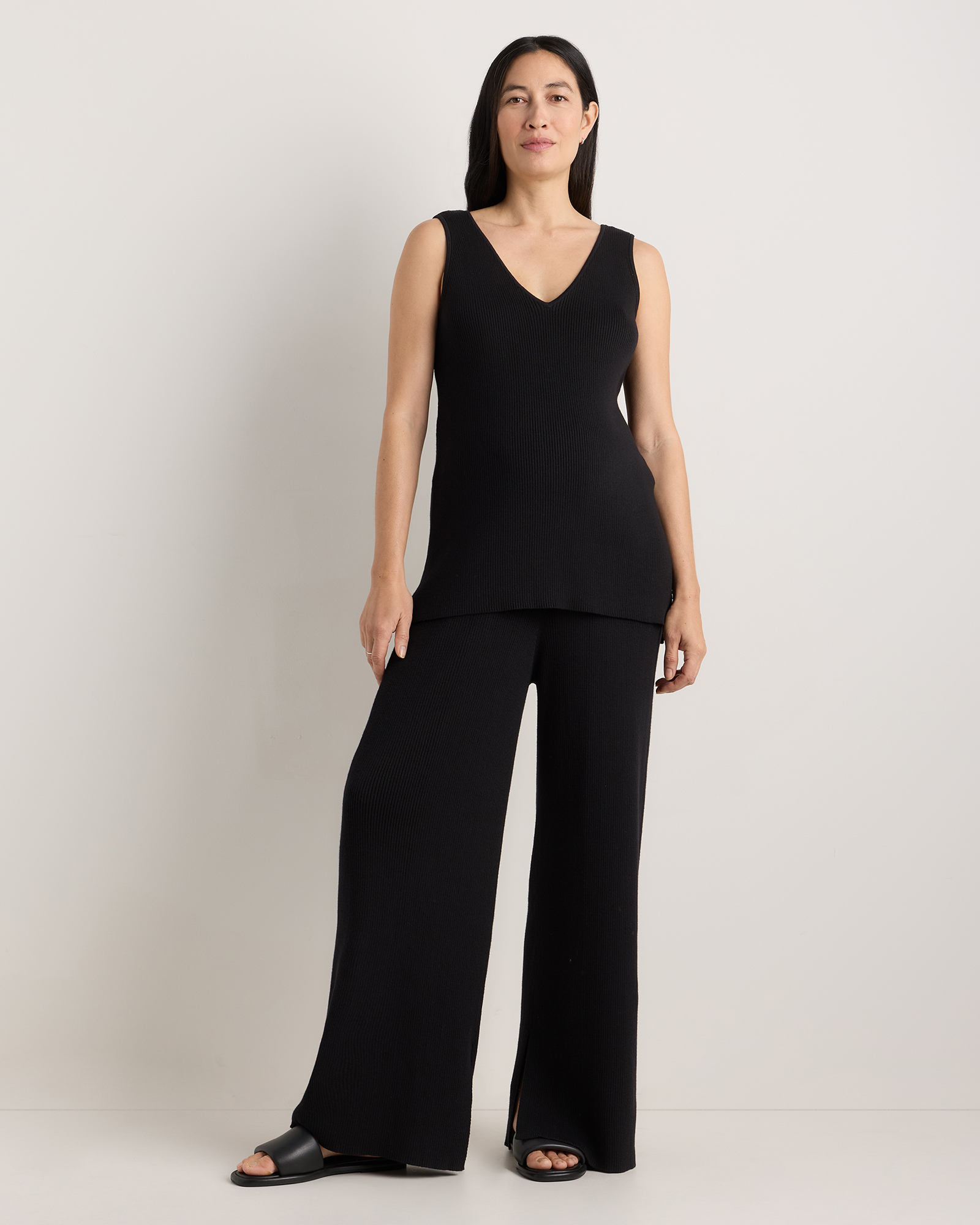 QUINCE Quince Cotton Cashmere Maternity and Nursing V-Neck Tank Top