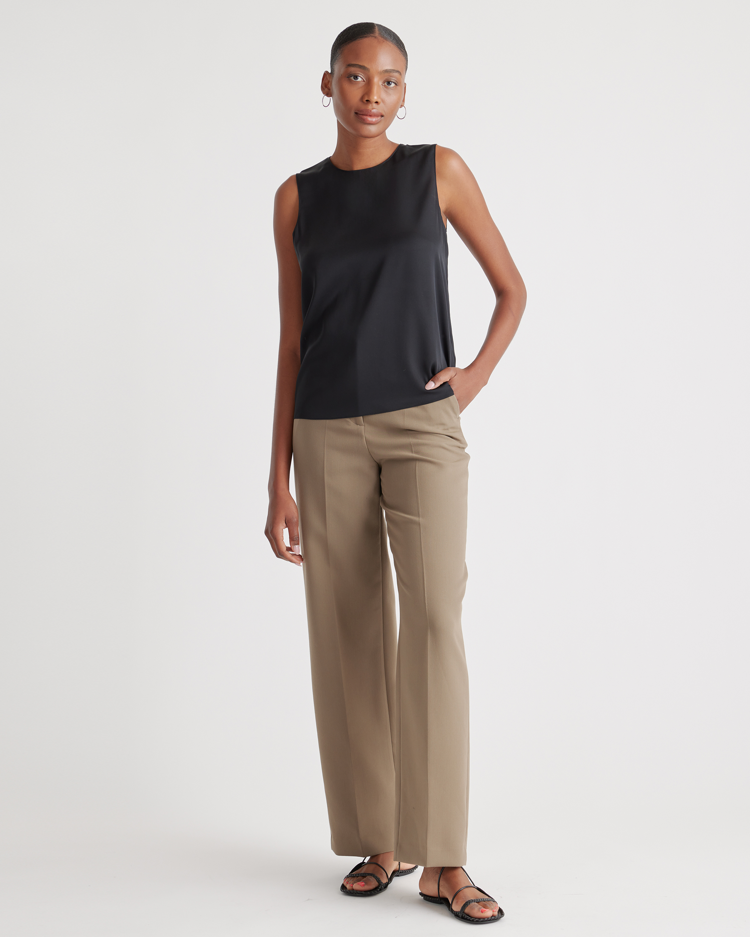 QUINCE Stretch Silk Shell Tank Top
