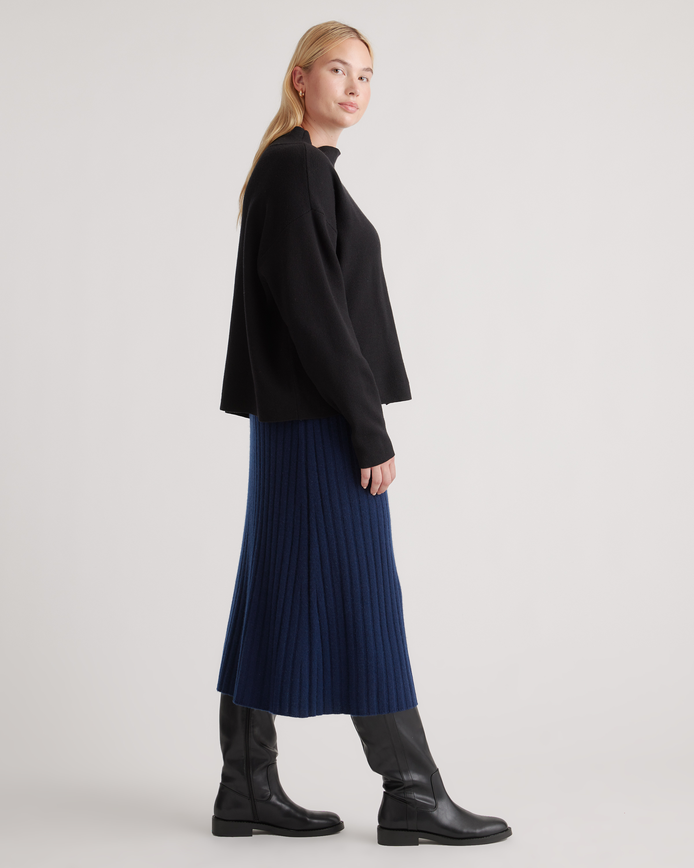 QUINCE Quince Mongolian Spring Cashmere Midi Skirt