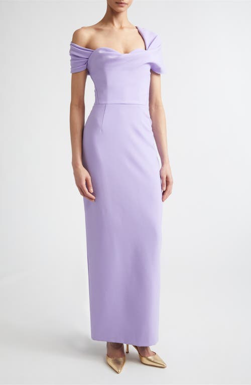 CAROLINA HERRERA Sofia Draped Off-The-Shoulder Column Gown