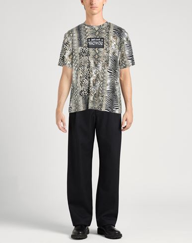 JUST CAVALLI man t-shirt beige size m cotton