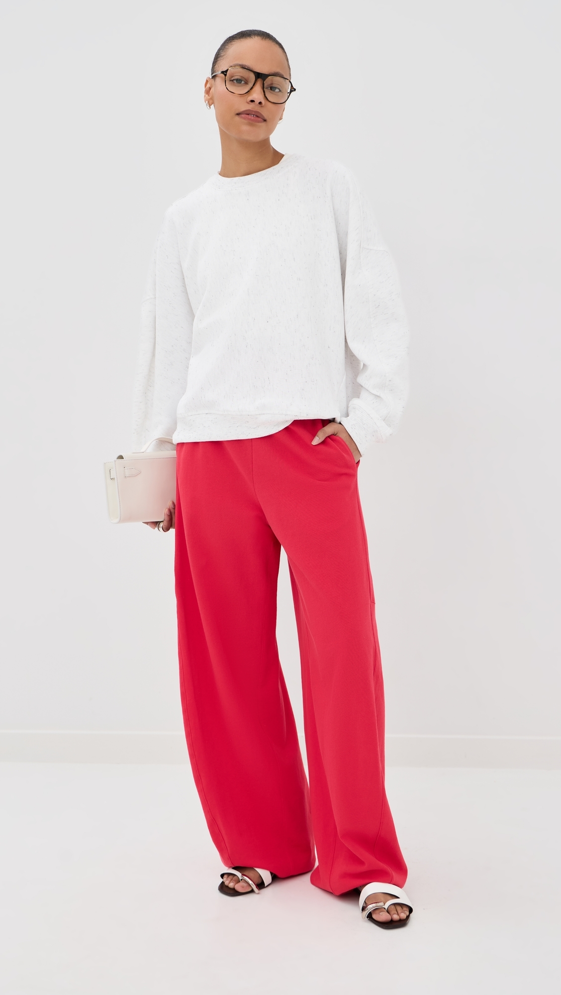 TIBI Tibi Lightweight Sweatshirting Wide Leg Pants