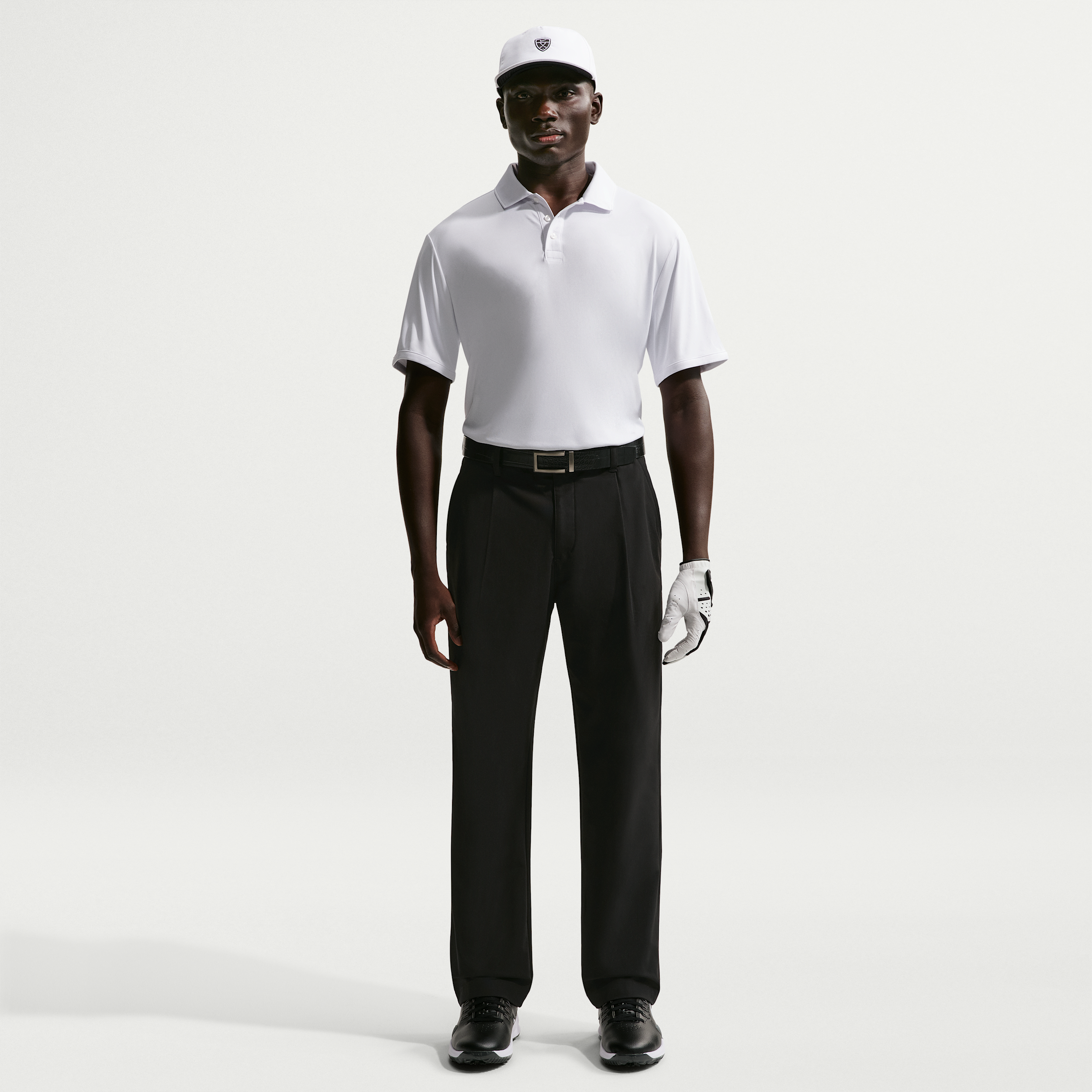 NIKE men's par dri-fit sleeve logo golf polo