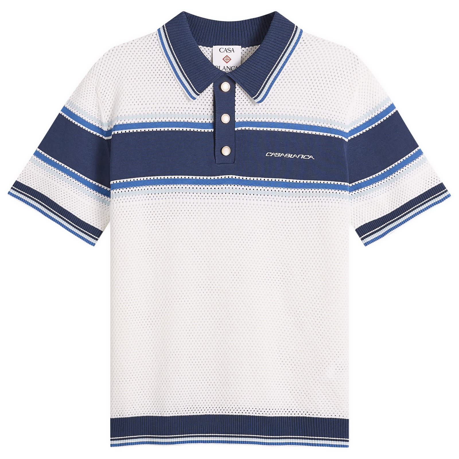 CASABLANCA mesh stripe polo