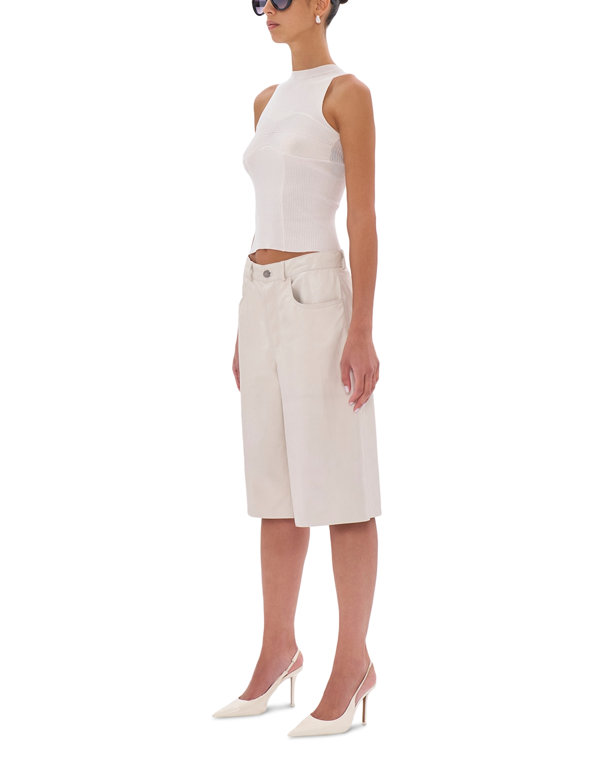 HAIKURE Wrinkled Leather Shorts