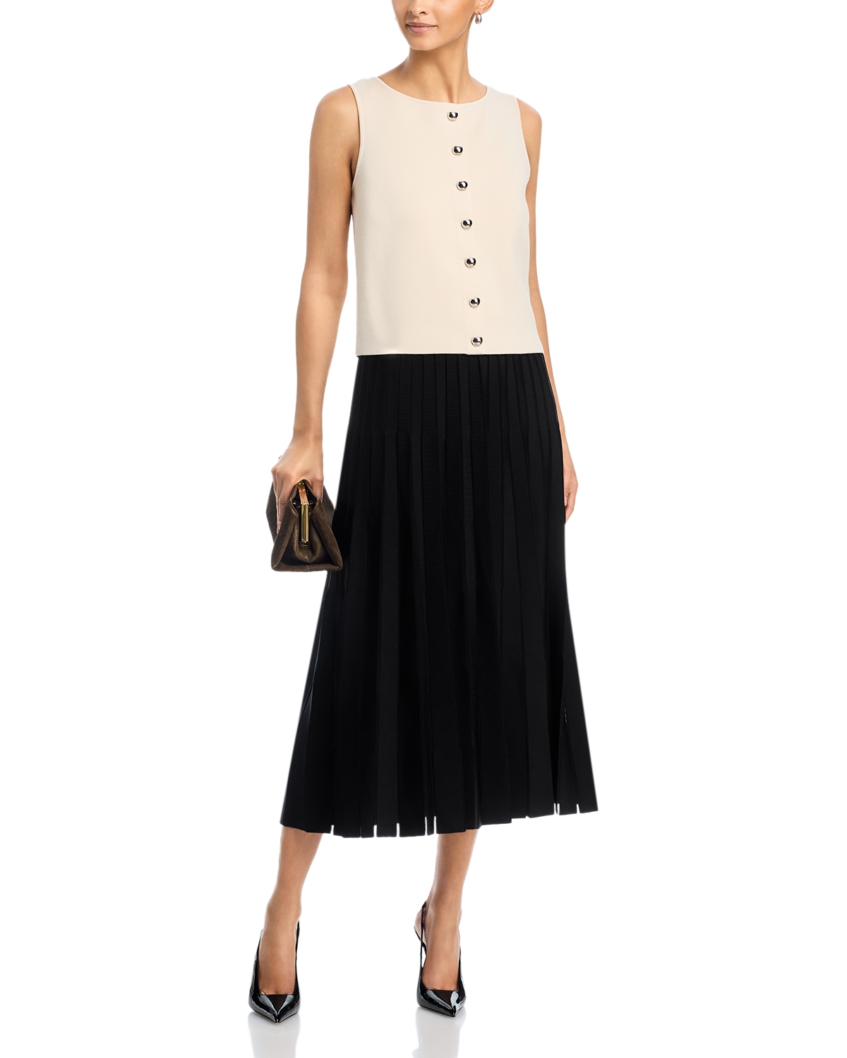 LAFAYETTE 148 NEW YORK Lafayette 148 New York Pleated Knit Pull-On Midi Skirt